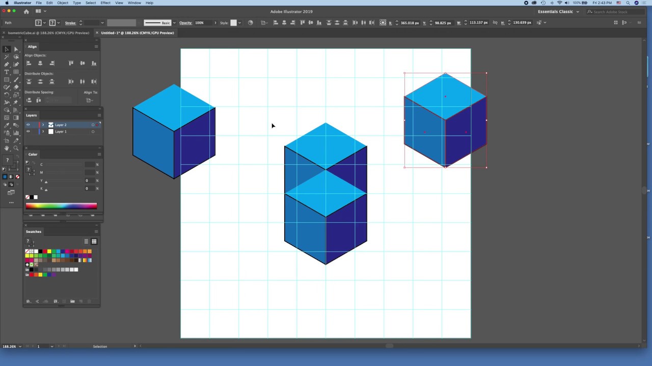 Adobe Illustrator By Beginner Isometric A Bit Better Way Youtube