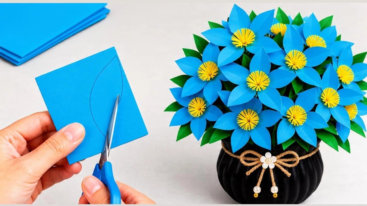 Wow! Easy Paper Flower Making Tutorial | DIY Home Decor - YouTube