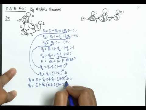 Finite automata to Regular Expression By Arden's Theorem - YouTube
