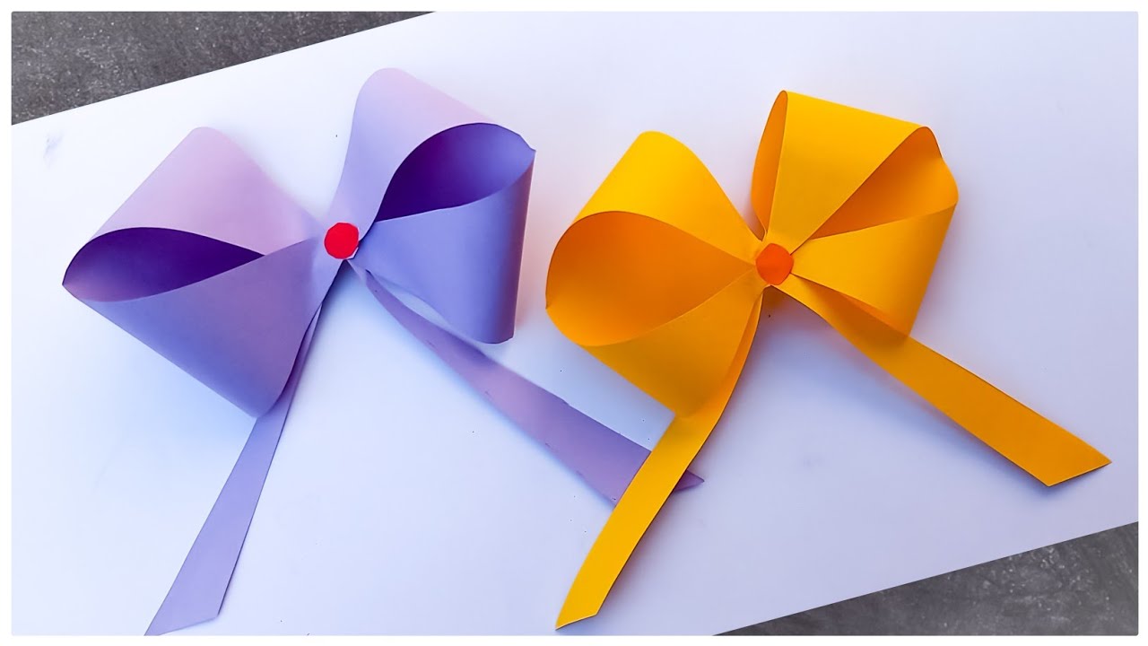 HOW TO MAKE A BOW OUT OF A PAPER / Decorations Projects/ Bow Project ...
