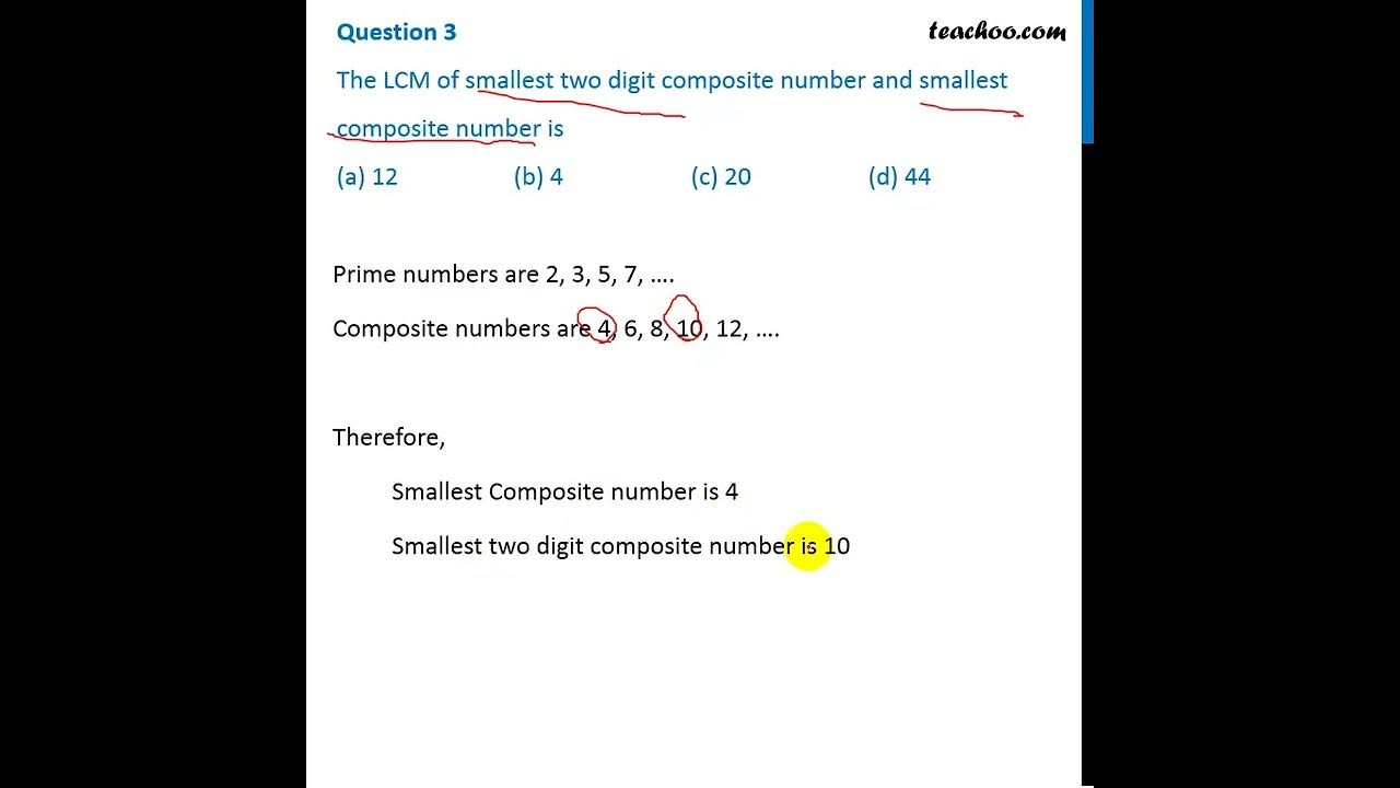 [Class 10] The LCM of smallest two digit composite number and smallest composite - Teachoo - YouTube