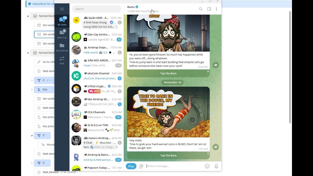 AirDrop | Get query ID để chạy node js python - YouTube