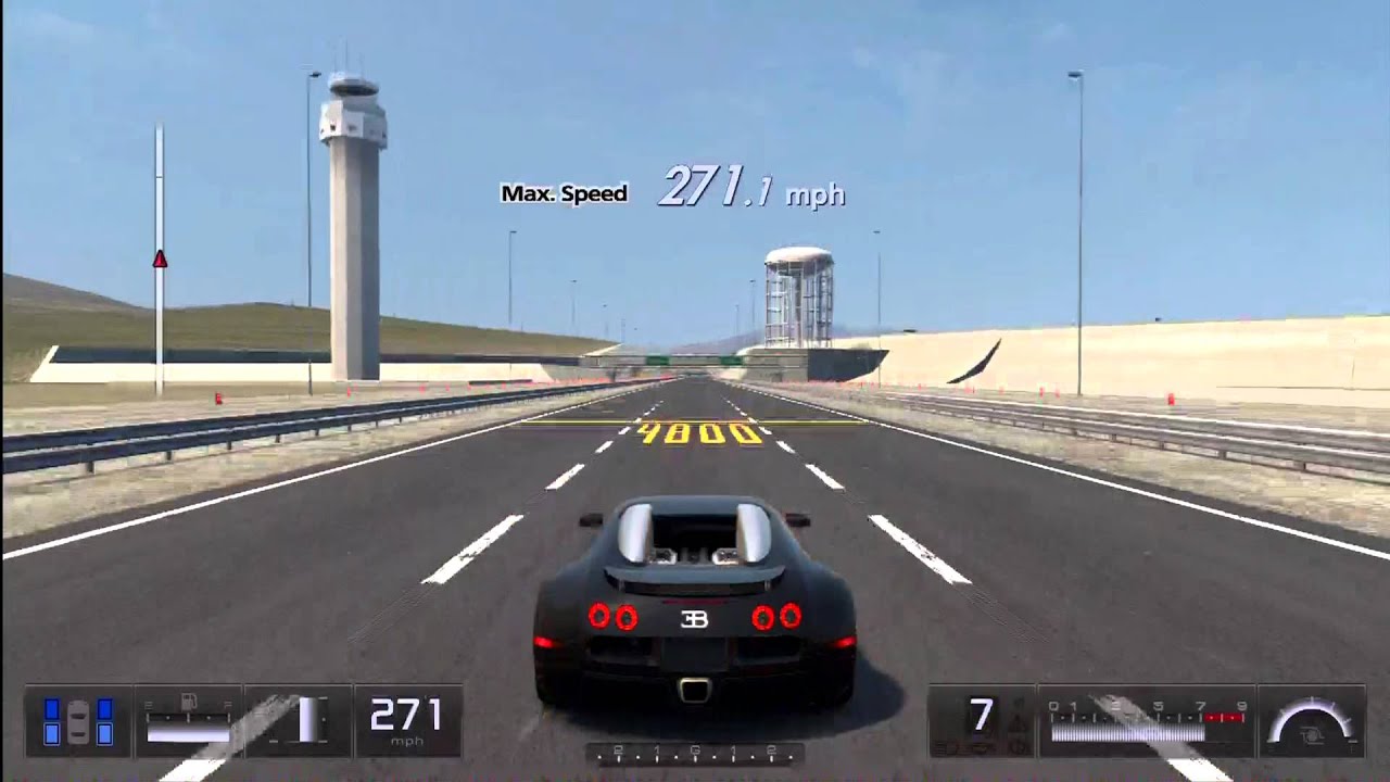 GT5 Bugatti Veyron Top Speed Run - Route X - YouTube