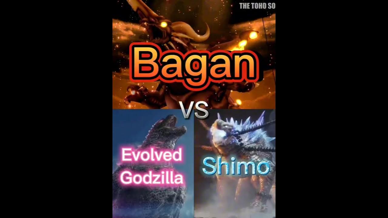 Bagan #vs Evolved Godzilla And Shimo #godzilla #shimo #bagan #monsterverse #toho #battle #edit ...