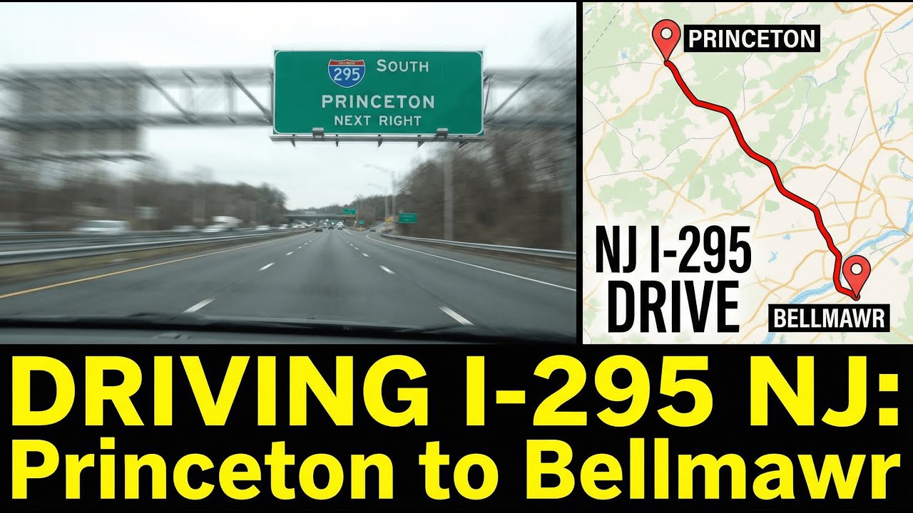 Driving on Interstate 295 in New Jersey from Princeton to Bellmawr ...