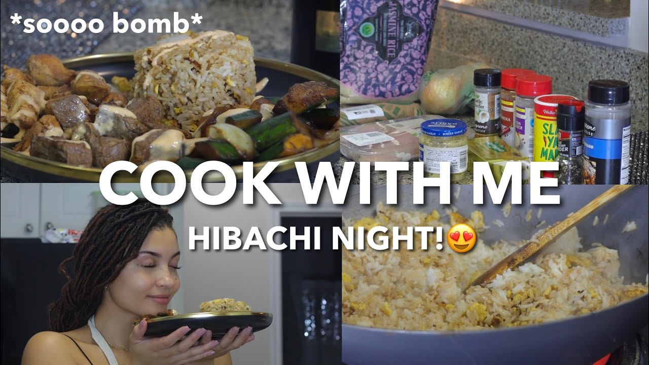 COOK WITH ME! HIBACHI NIGHT + RECIPE *BOMB DINNER IDEA* Ft. Comfee ...