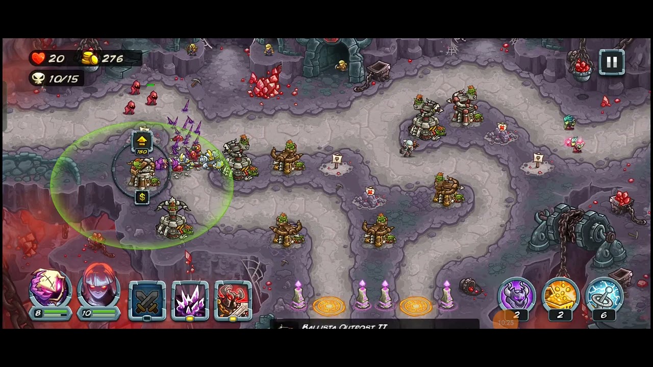 Kingdom Rush Alliance : Ballista Outpost only (Carmine Mines) - YouTube