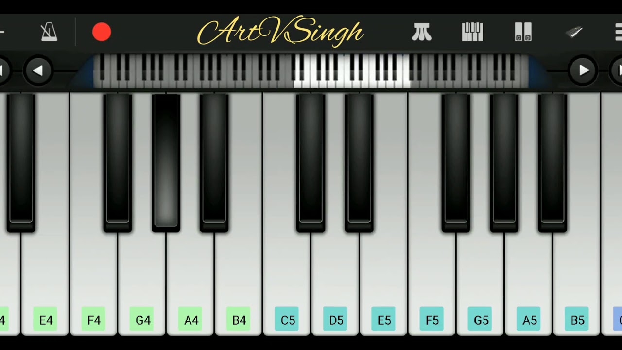 Kesariya Balam Piano Cover Song Notes, Mobile Piano - YouTube