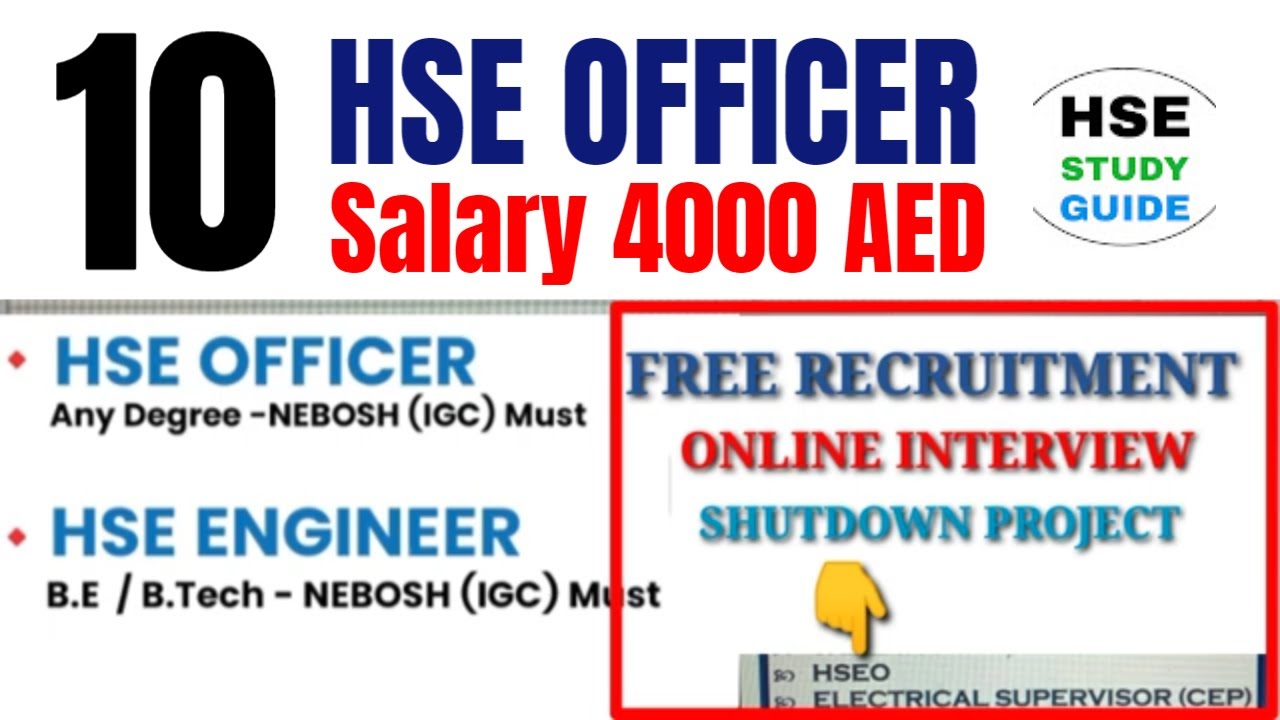 10 HSE OFFICER and HSE Engineer Jobs Vacancy in UAE: Free Recruitment ...