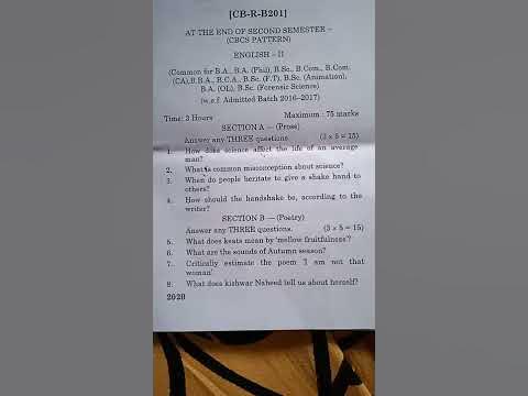aknu degree 2nd sem english 2020,adikavinannayya university, degree model papers - YouTube