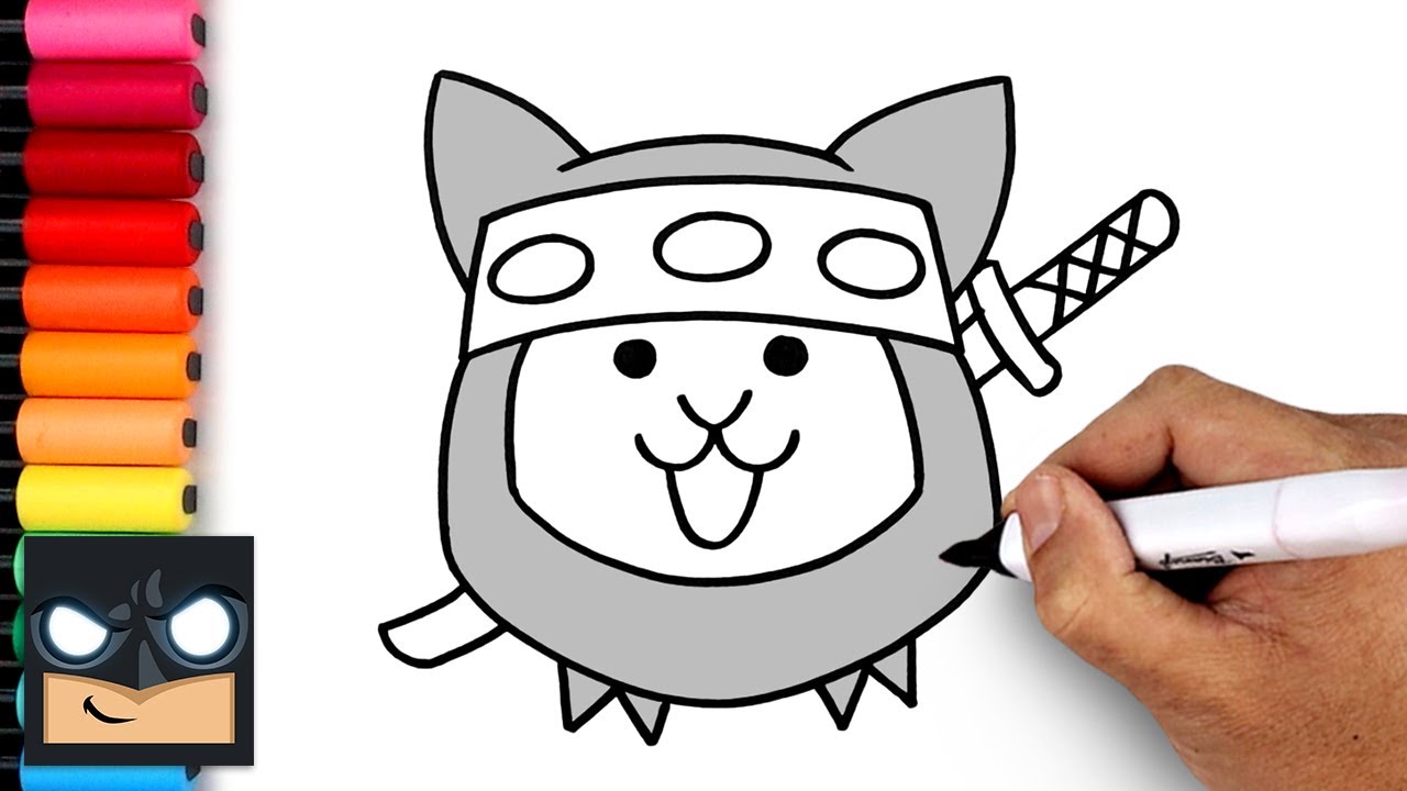 How To Draw Ninja Cat | Battle Cats - YouTube