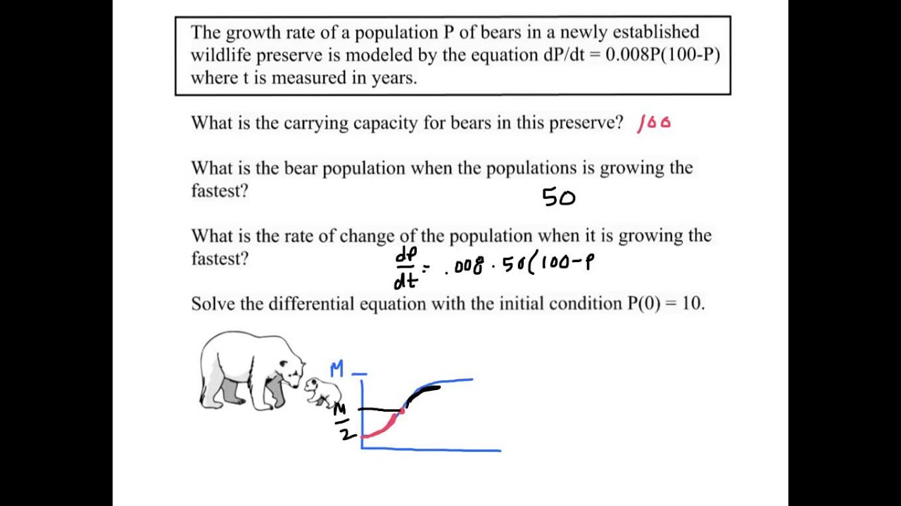 Calculus Logistic Equations - YouTube