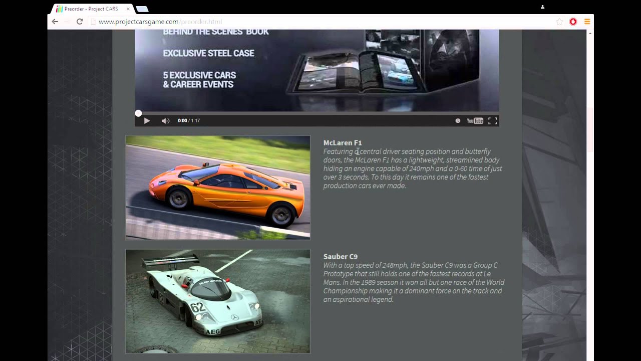 Project Cars - Achievements, Pre-Order Bonus and Limited Edition Cars ...
