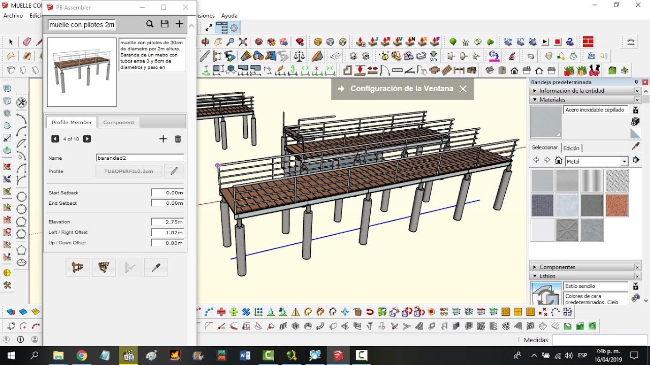 Muelle con pilotes Tutorial paso a paso Componente Ensamblado FREE ...