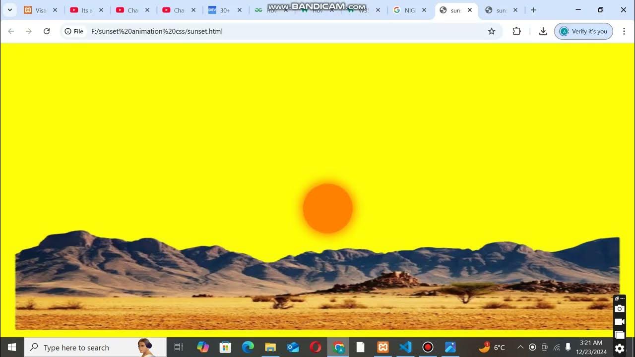 Sunset Code with html and css animations from dusk till dawn - YouTube