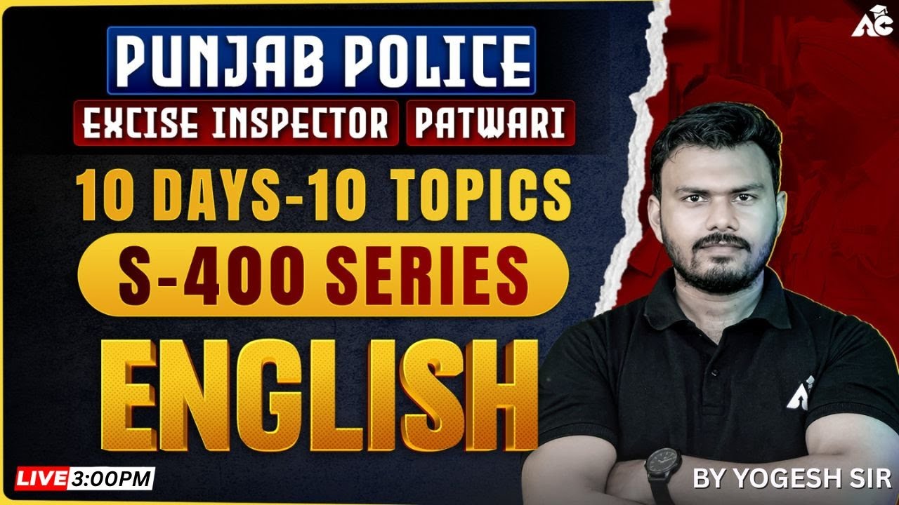 Punjab Police Excise Inspector & Patwari Exam Preparation 2025 English ...