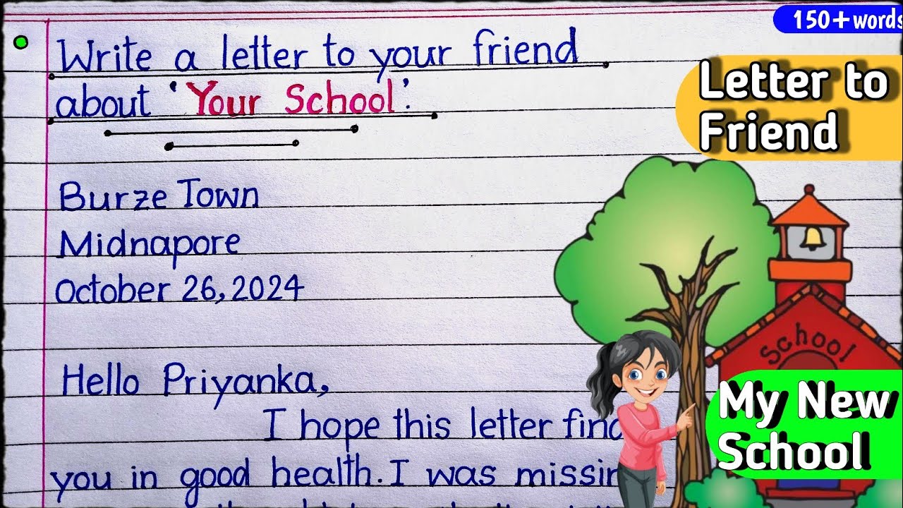 Write a letter to your friend about Your School || Informal Letter ...