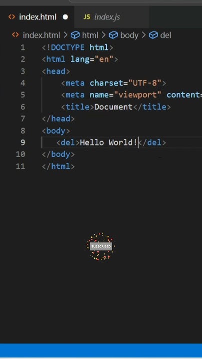 Del tag in HTML #html #learnhtml #codewithumar1 #coding - YouTube