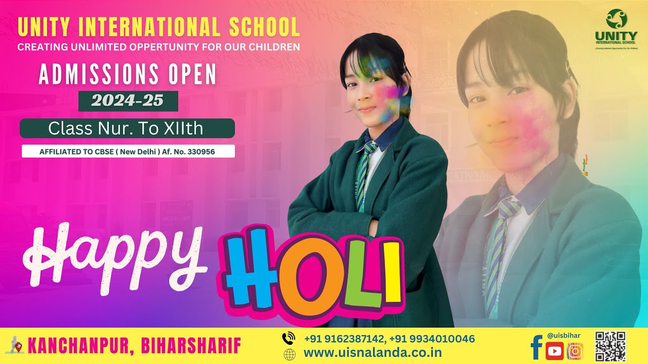 Happy Holi || Holi wishing by Unity International School - YouTube