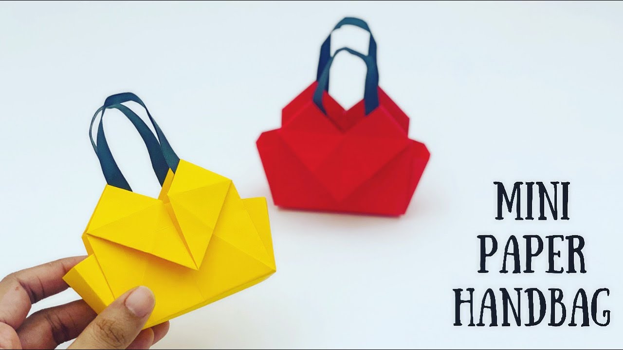 DIY MINI PAPER HANDBAG / Paper Craft / Easy Origami Handbag DIY / Paper ...