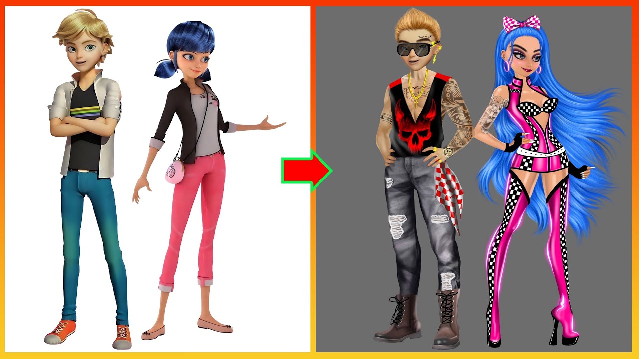 Miraculous Ladybug Catnoir Glow Up Into Bad Boy, Bad Girl - Cartoon ...