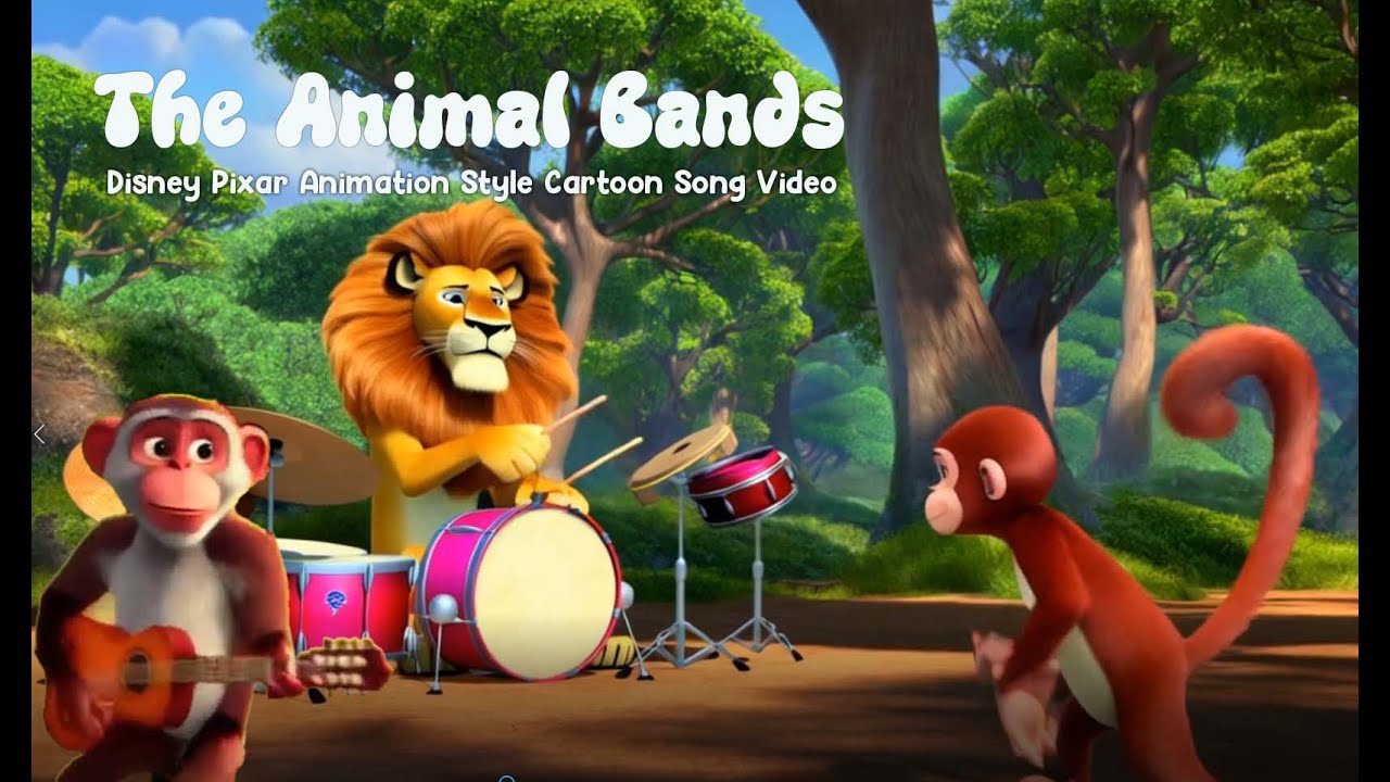 🎵 The Animal Bands | Disney Pixar Animation Style Cartoon Song Video 🎶 ...