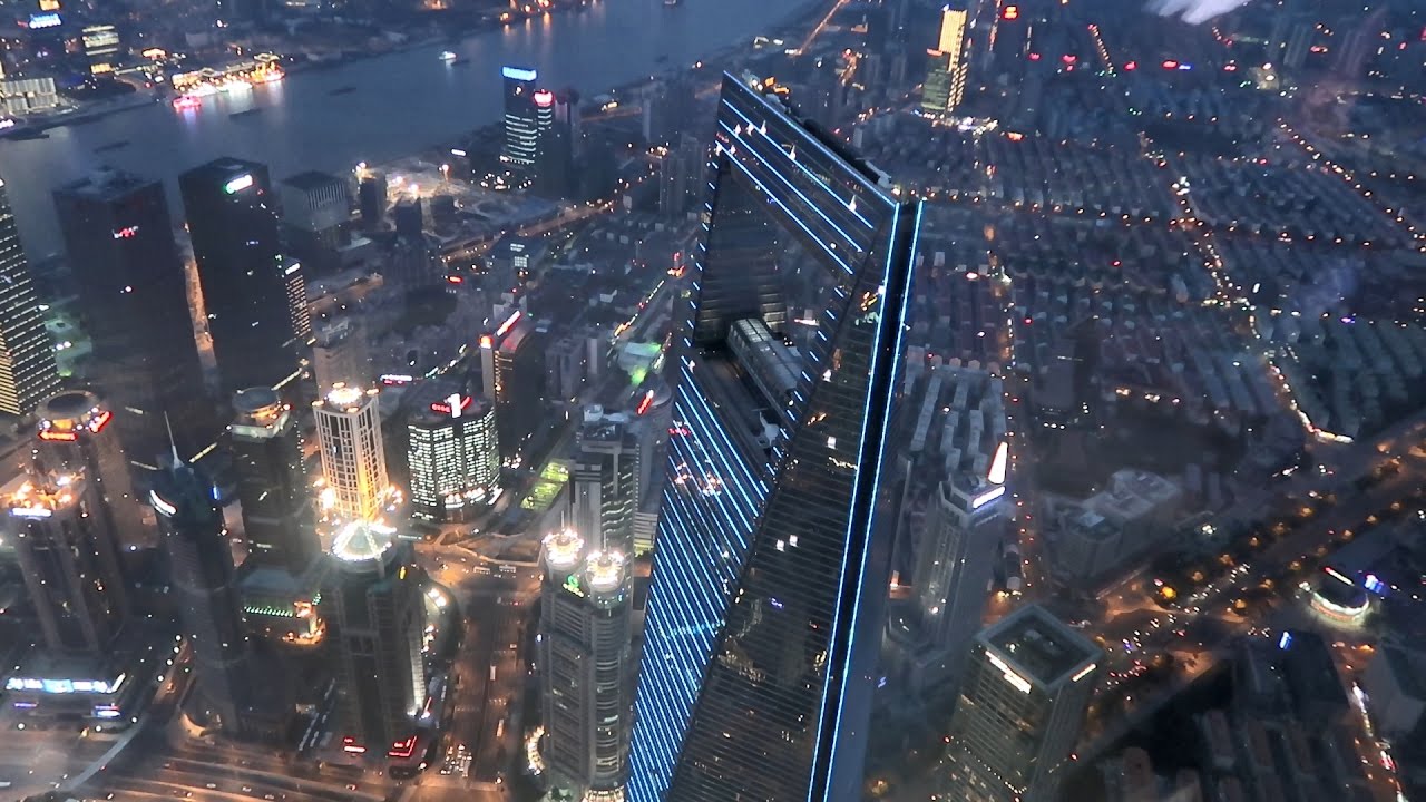 Inside Shanghai Tower - 118th floor Shanghai Panorama at night - YouTube