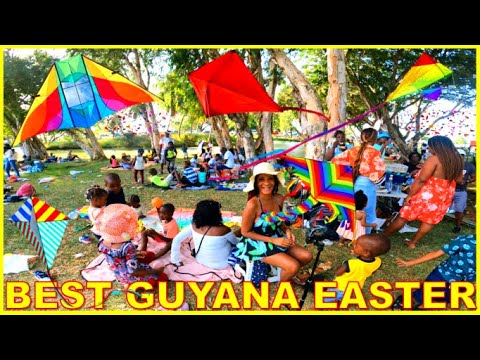 Best Easter in GUYANA "Hundreds of Kites Flying" Fun day Picnic ...