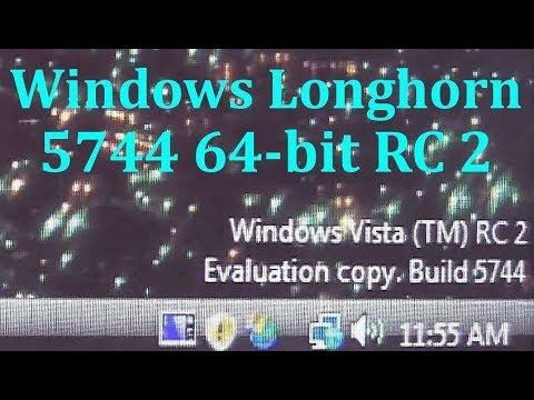 Installation of the Windows Longhorn 5744 64-bit RC 2 - YouTube