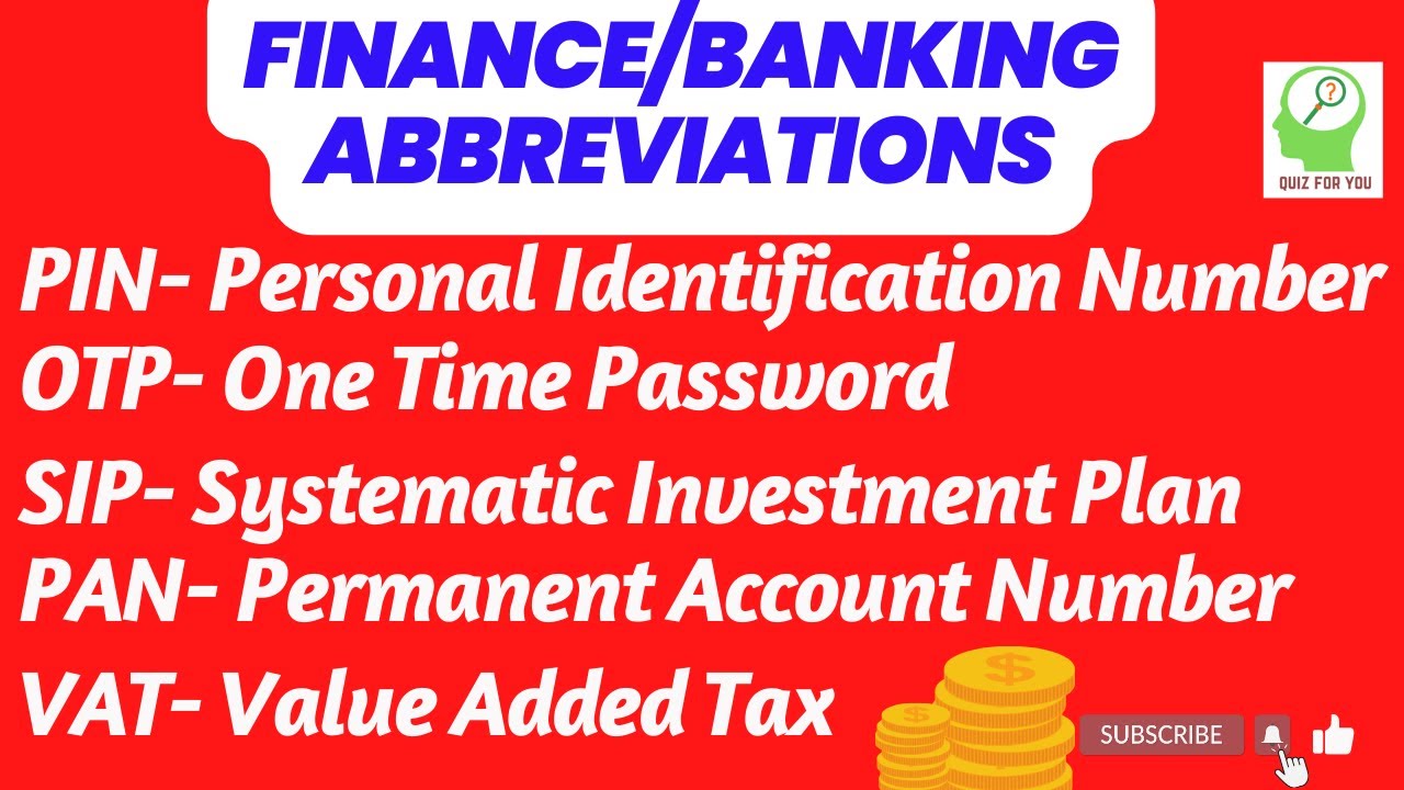 ABBREVIATIONS| BANKING & FINANCE ABBREVIATIONS| TOP 20 FINANCE AND ...