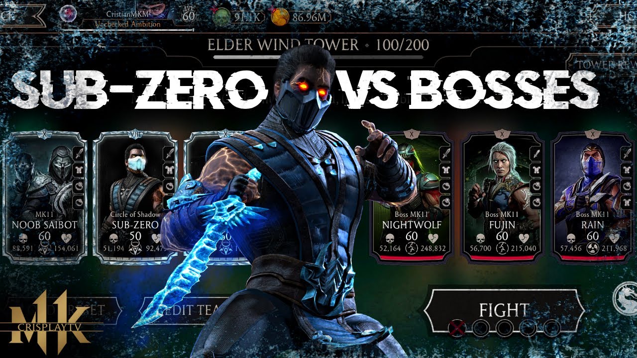 COS Sub-Zero is Great VS Bosses Elder Wind Tower Boss Match 100, 120 ...