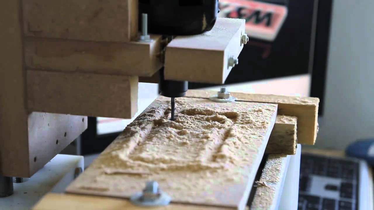 Milling of a 9mm MDF sheet with a DIY mini mill controlled with EMC2 ...
