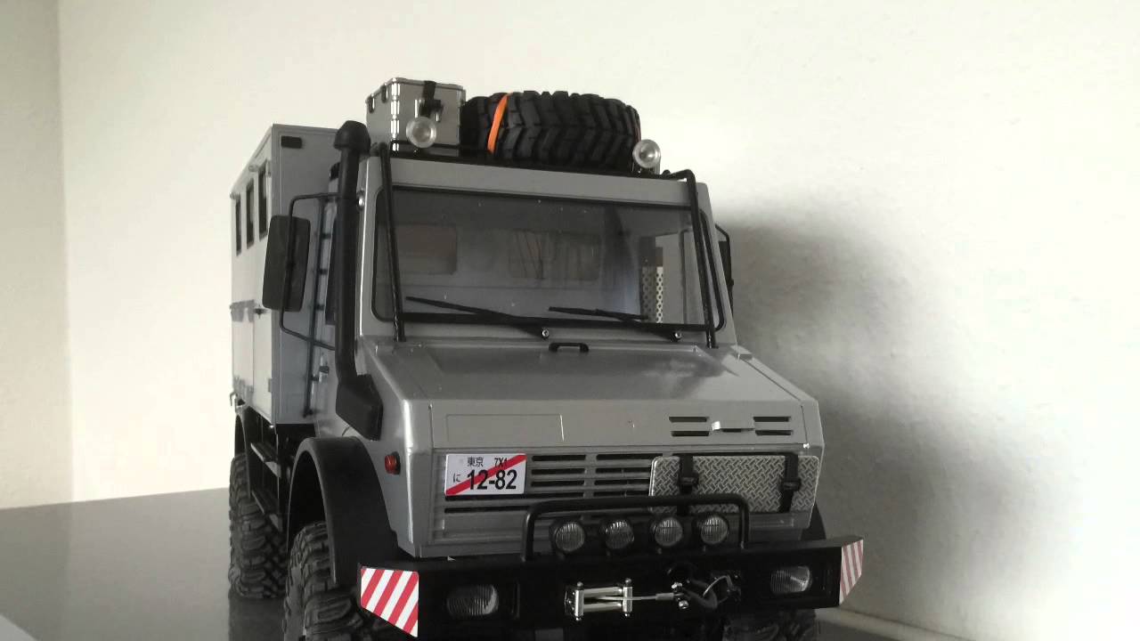 Unikat Unimog U1300 1/10 RC with Sound and Lights - YouTube