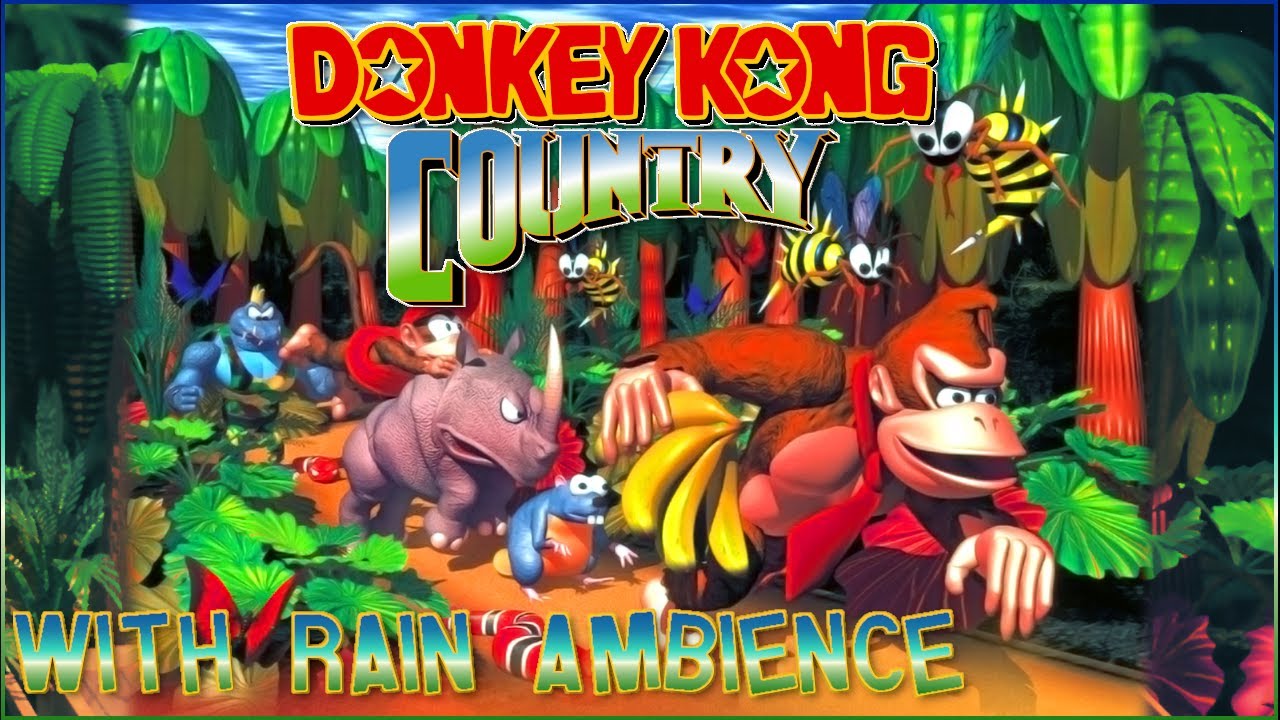 🌳Treetop Rock Theme With Rain Ambience Donkey Kong Country🌳 - YouTube