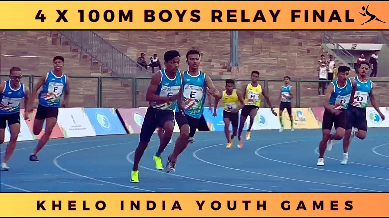4 x 100M Relay Boys FINAL | Khelo India Youth Games 2023 - YouTube