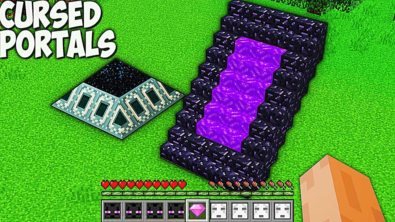 New way to BUILD CURSED PORTALS in Minecraft ! PYRAMID END PORTAL VS ...