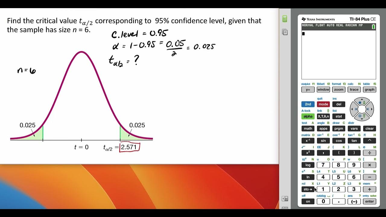 How to Find a Critical Value on the t-distribution with Graphing ...
