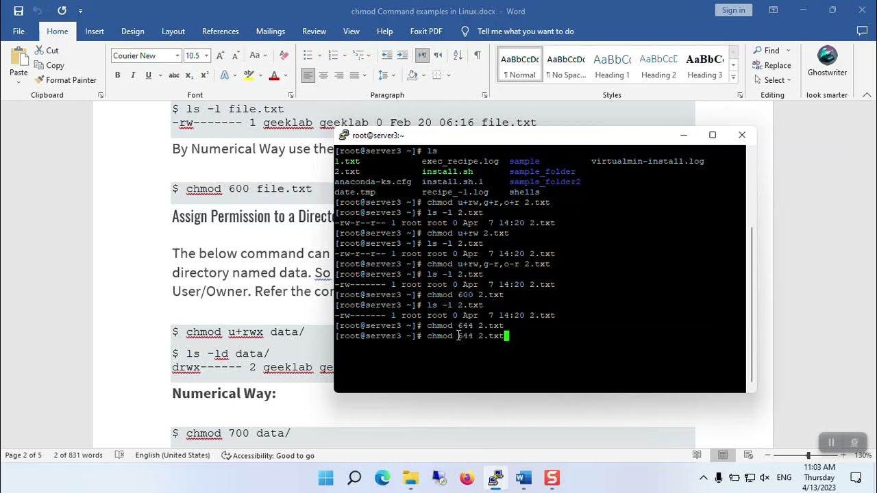 chmod Command examples in Linux - YouTube