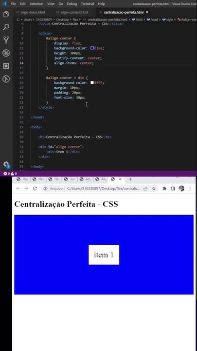 Centralizar uma div com CSS de forma simples e perfeita - FLEXBOX CSS - YouTube