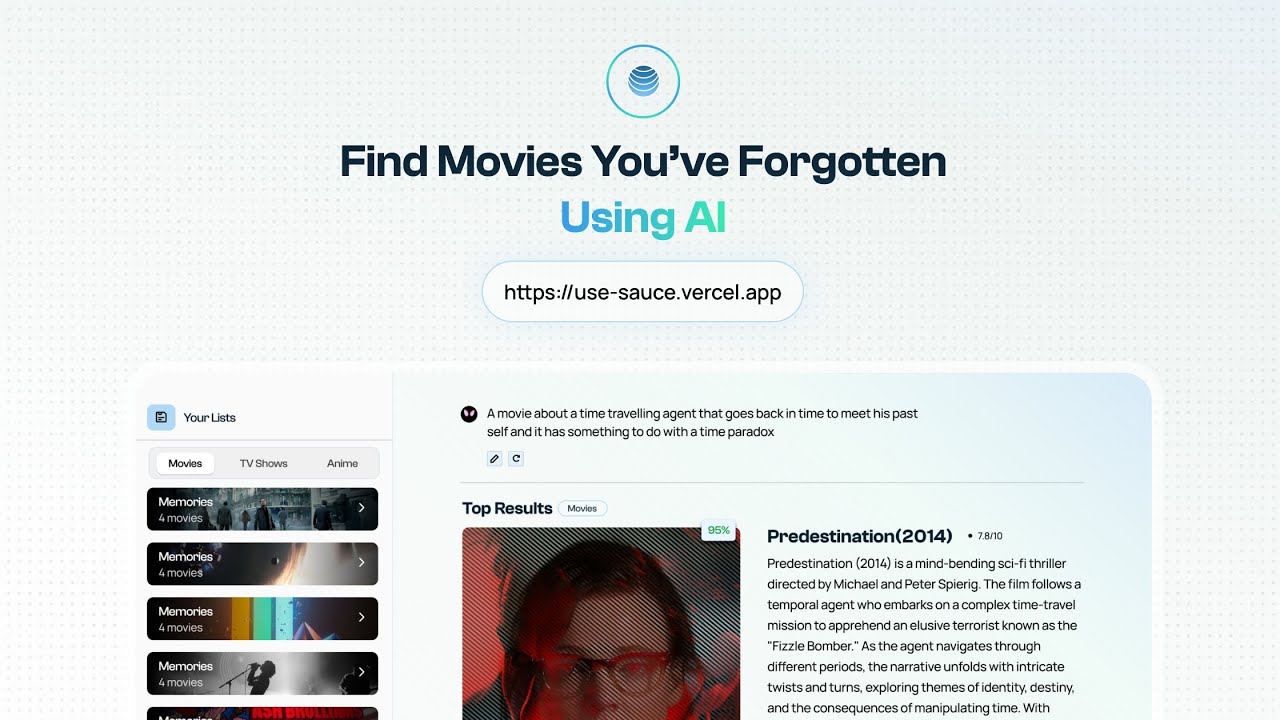 Sauce | Find Movies, TV shows and Anime you've forgotten using AI - YouTube