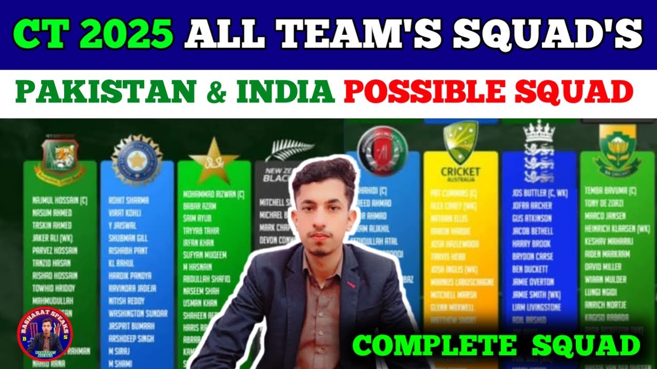 Champion Trophy 🏆 2025 All Team's Squad's | Pakistan And India Possible Squad | Basharat Speaks ...