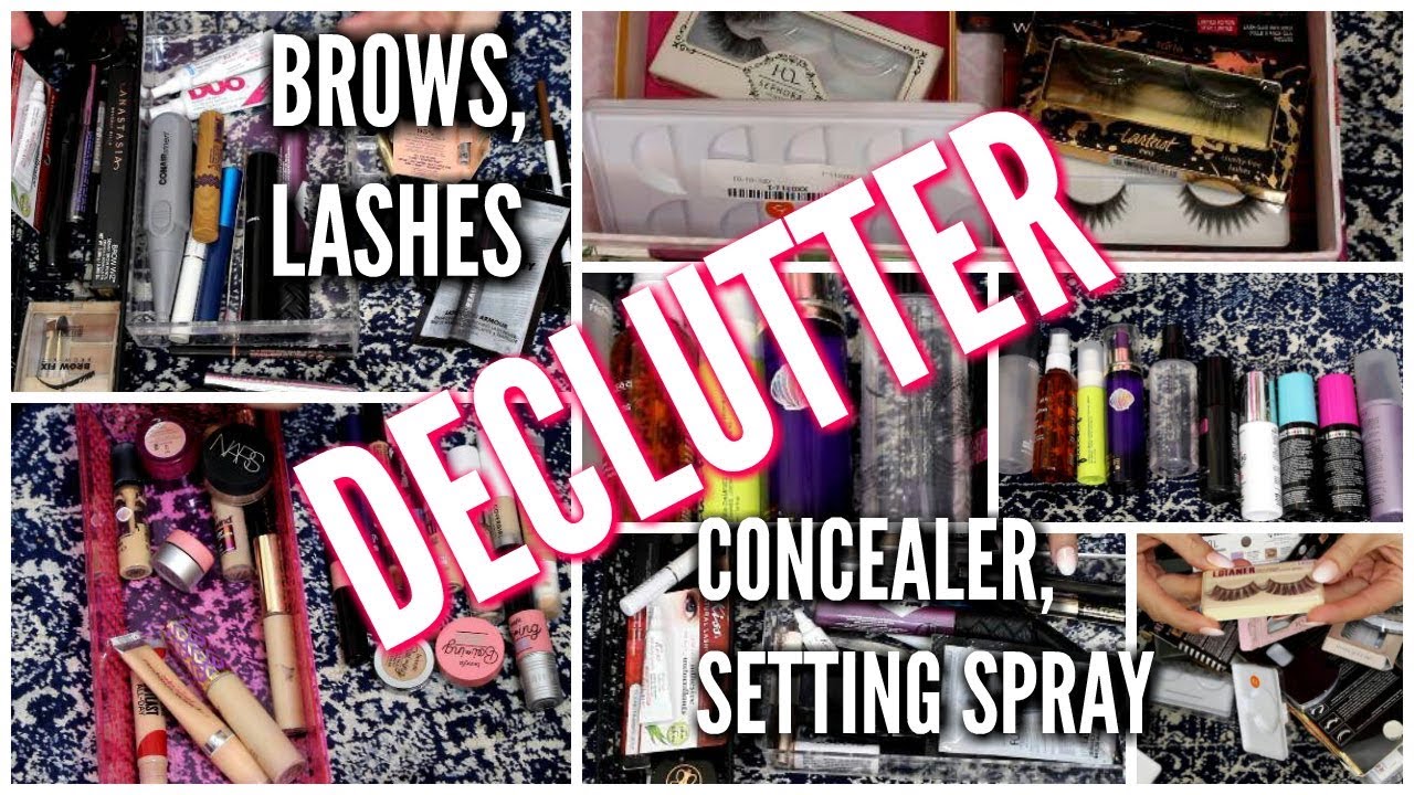 DECLUTTER & ORGANIZE MAKEUP: LASHES, BROWS, CONCEALER - YouTube