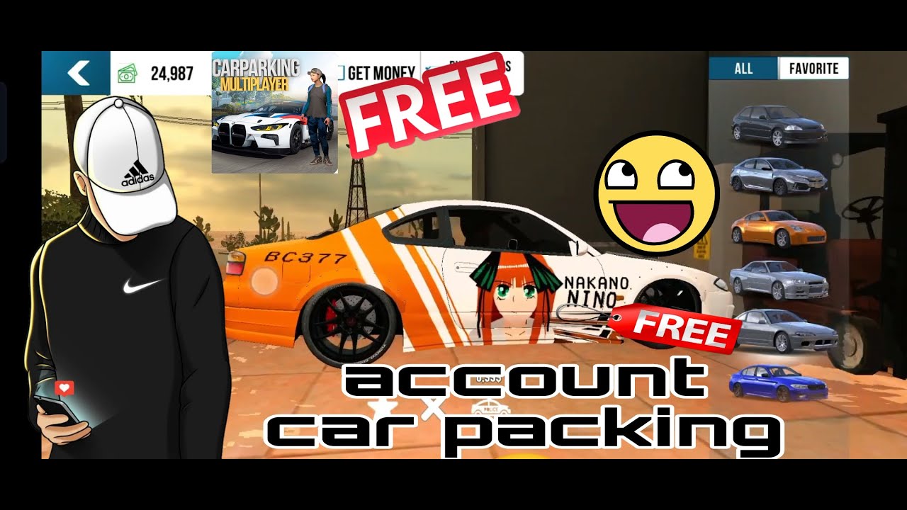 Car parking multiplayer free account car packing up now - YouTube