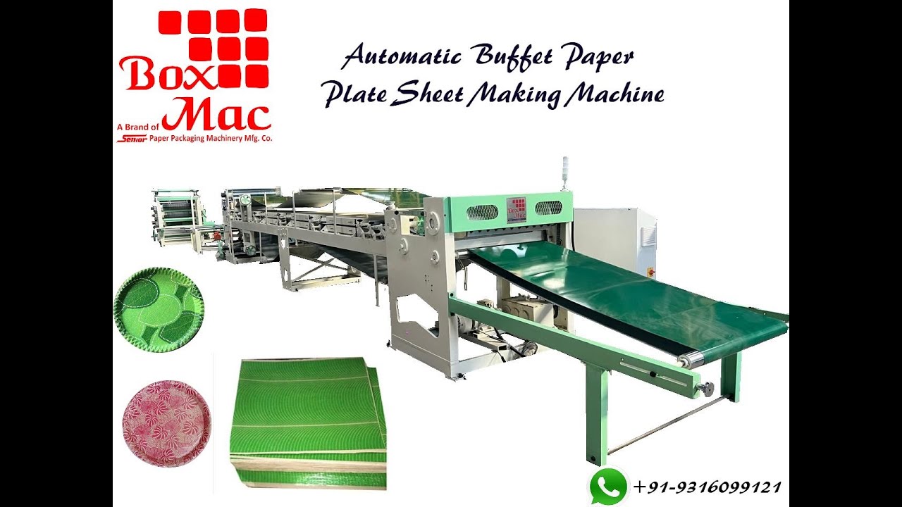Buffet Paper plate Sheet Making Machine - YouTube