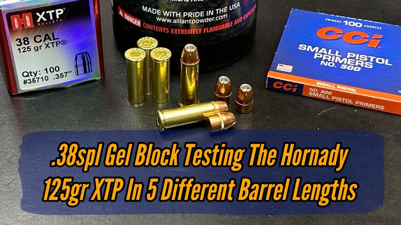 .38spl, 125gr XTP Gel Block Testing with 5 Barrel Length in Clear ...