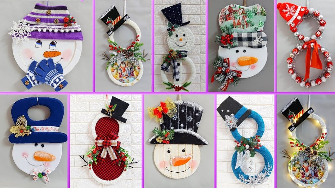 9 Economical Snowman Wreath made with simple material |DIY Affordable ...