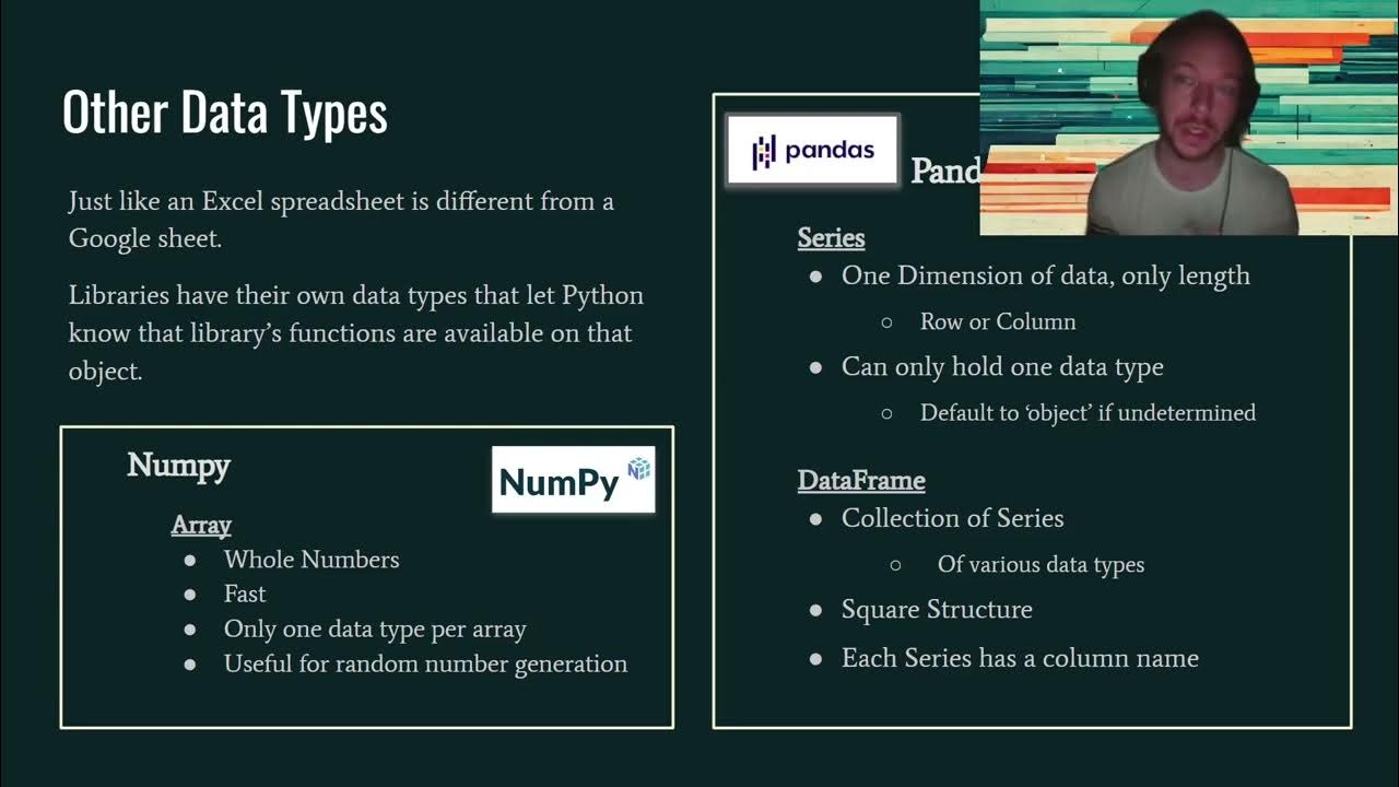 Python Data Basics Class 1 Part 3 Python Advanced Data Types Dataframe Series Array Youtube