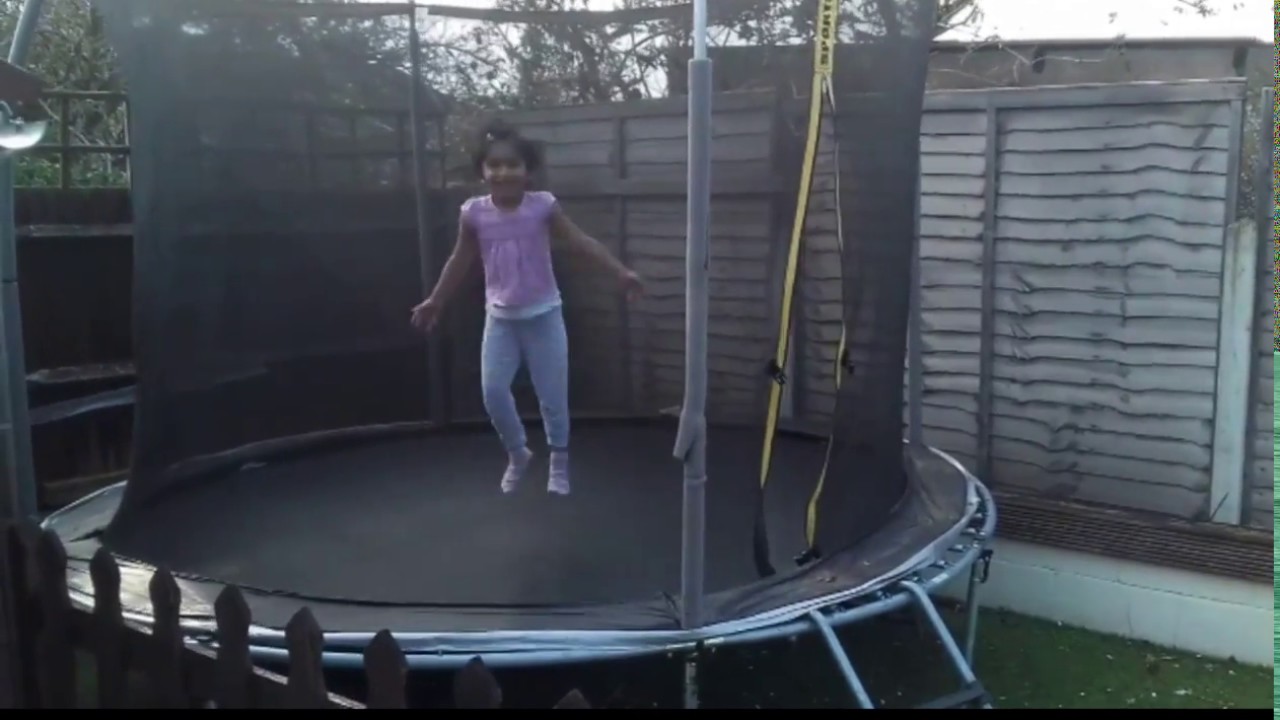 Small girl jumping in the trampoline - YouTube