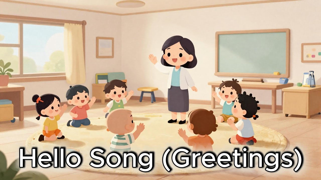 Hello Song (Greetings) | Kids Greeting Song | Cozy Book & Music - YouTube