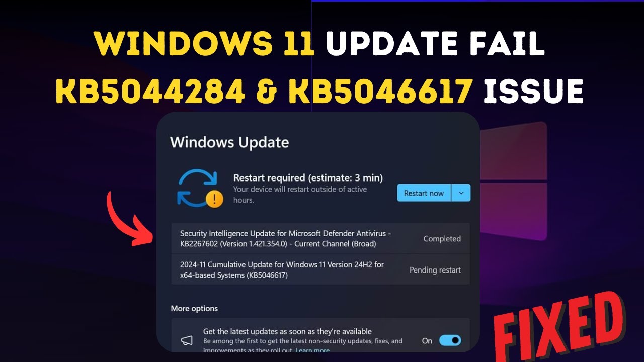 Windows 11 Update Fails? KB5044284 & KB5046617 Issues EXPLAINED! - YouTube